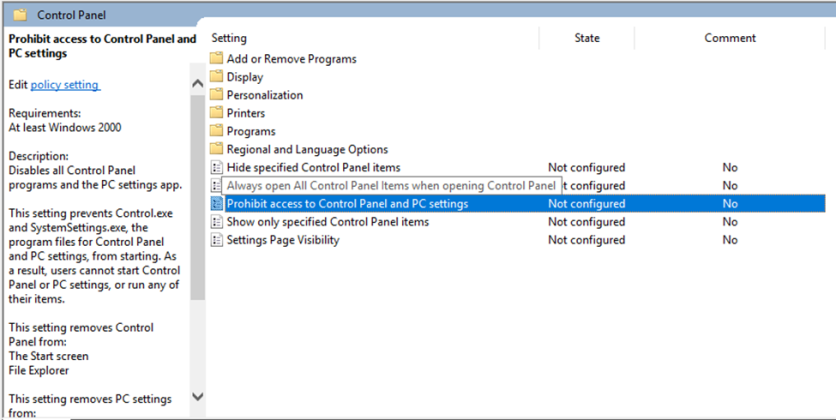 Group Policy Objects (GPO): Tường tận về quyền đối với Control Panel